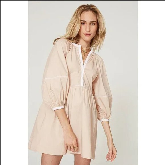 STAUD | Dresses | Staud Womens Scoop Neck Mini Dress Size L Creamwhite ...